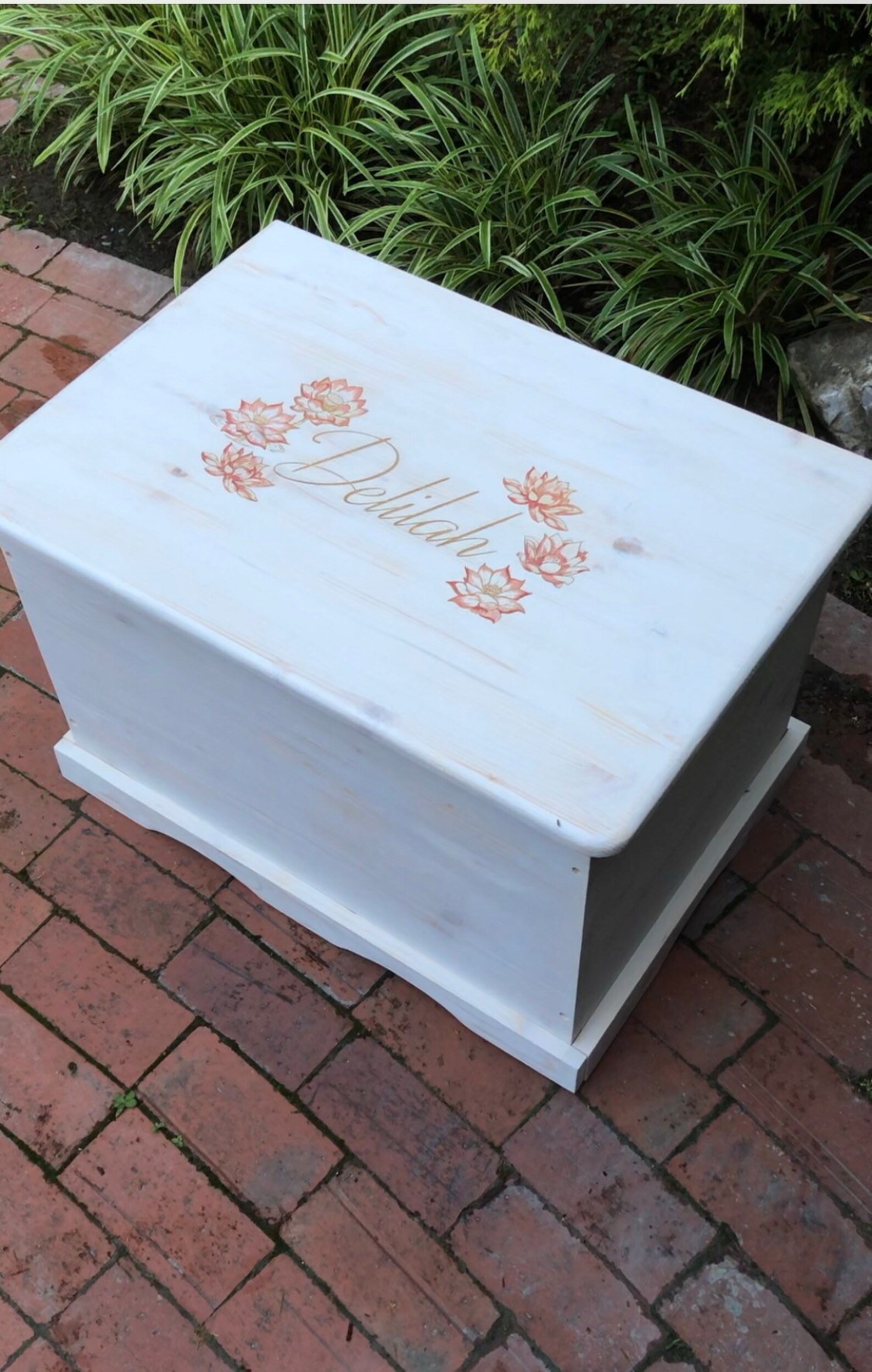 Lovely Lotus Chest Hope Chest Toy Box | Etsy