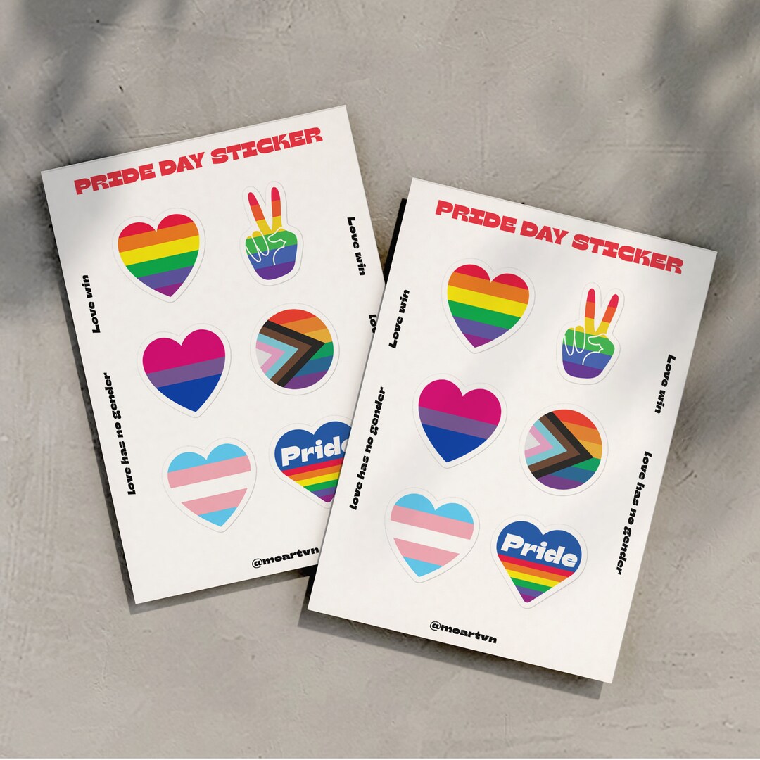 Cool Pride Symbol Sticker Sheet. LGBT Set 6 Sicker - Etsy