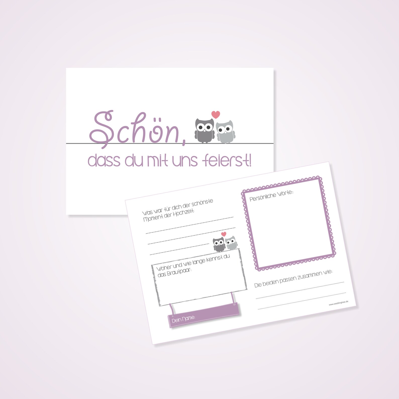 Guest Book Cards for the Wedding, Wedding Table Decorations, Owls - Etsy