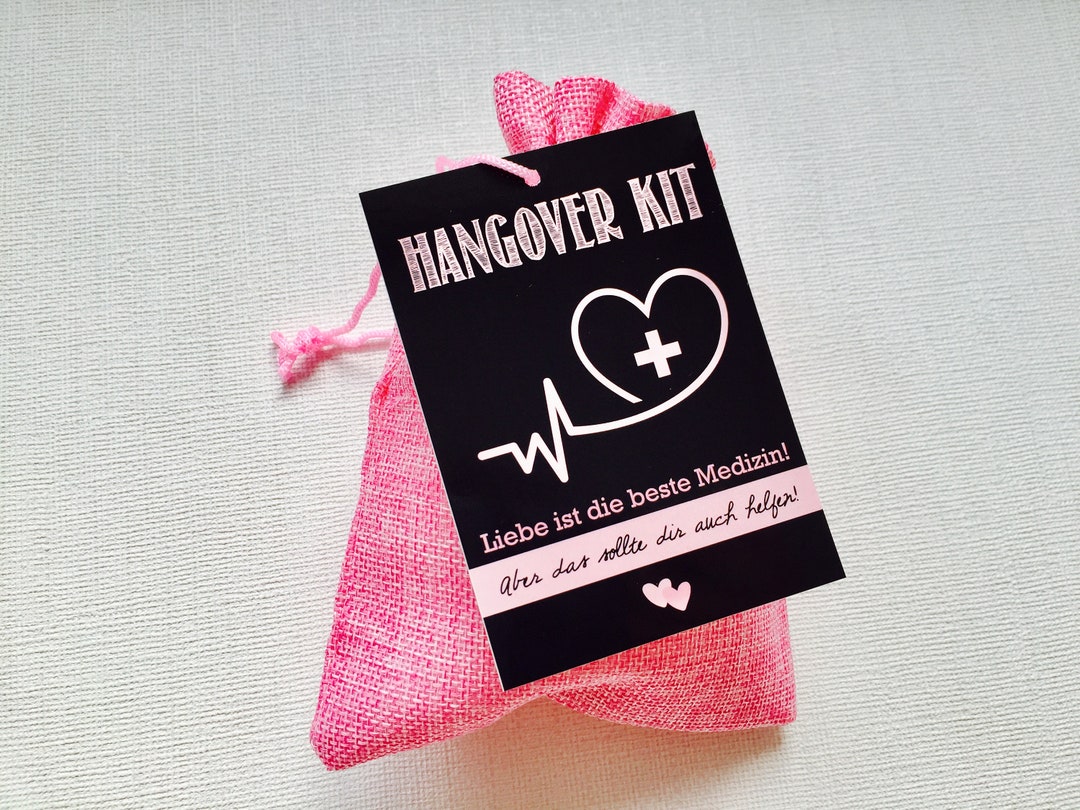 Hangover Kit Cards in Pink/black - Etsy UK