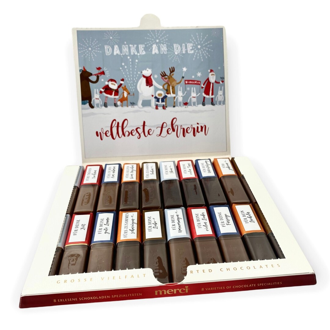 Sticker Set for Merci Chocolate | Christmas Present for the Teacher - Etsy