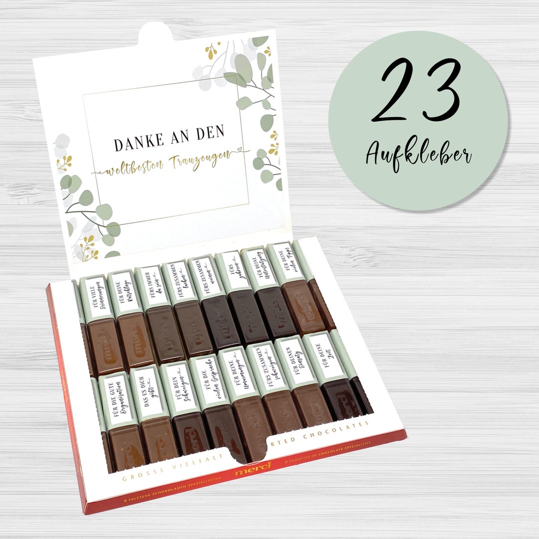 Sticker Set for Merci Chocolate Personal Gift for the Best Man - Etsy