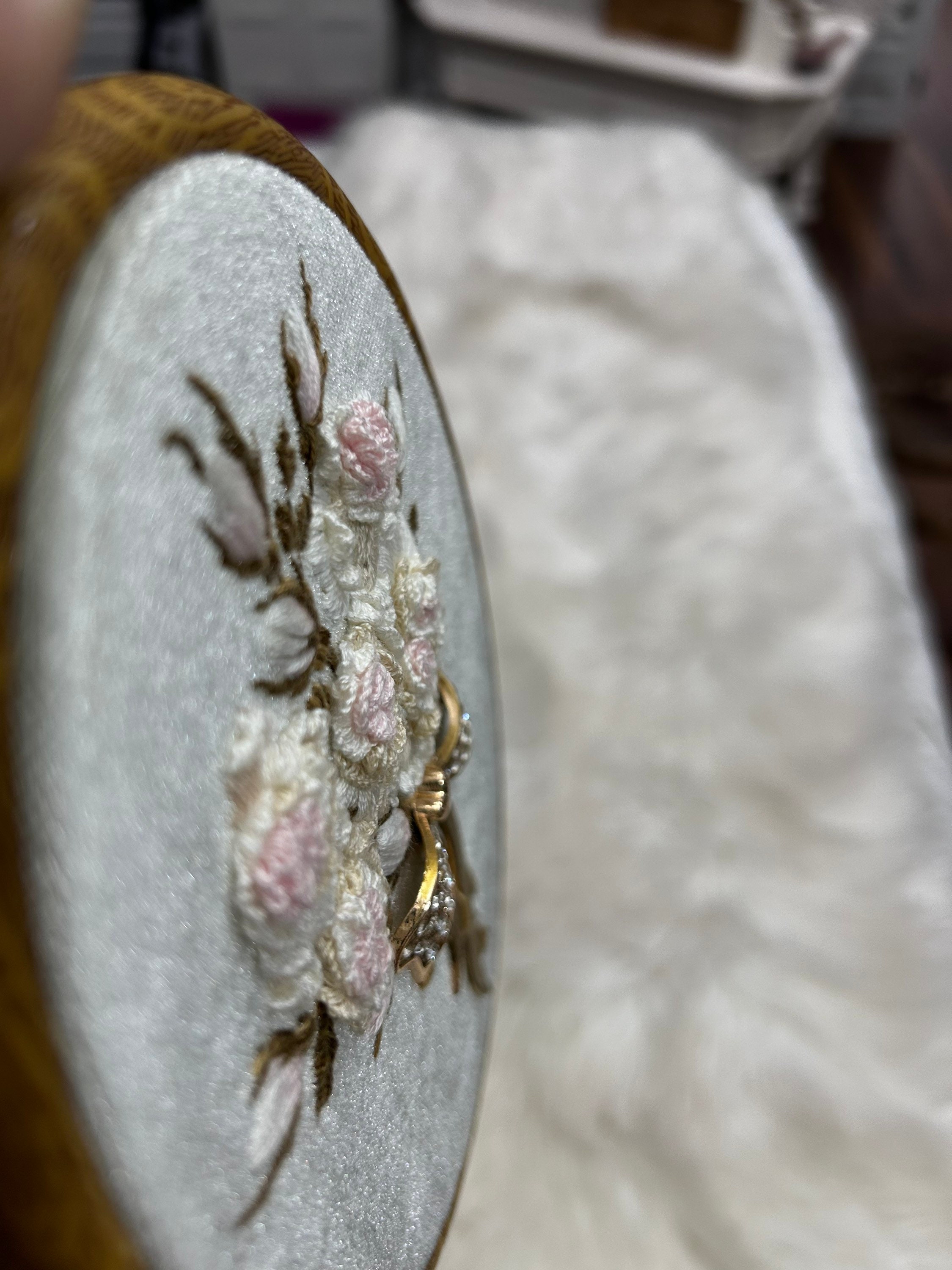 Finished Embroidery, Custom Design Bushel of Roses on Velvet - Etsy