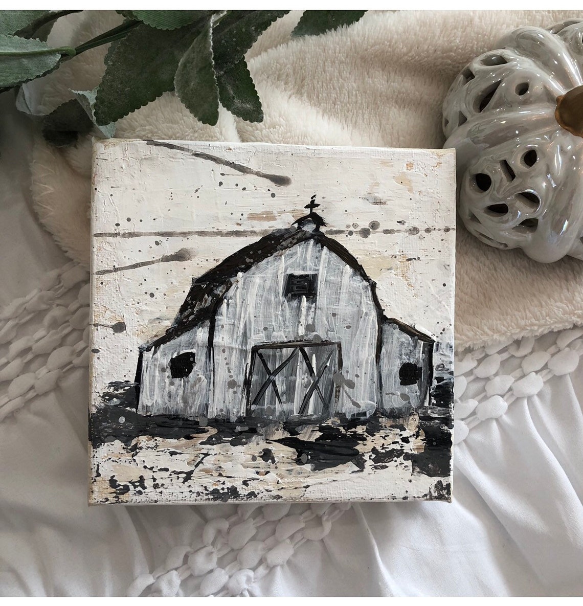 Barn 4 6x6 Farmhouse Decor, Original Art, Barn Painting, Country Art ...