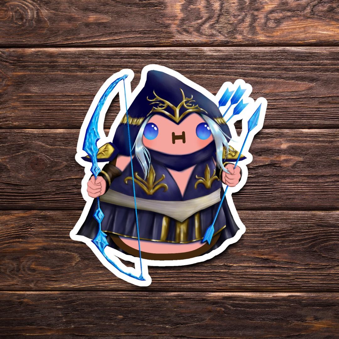Ashe Kawaii Potato Sticker League of Legends Cute Gamer Art Fun ...