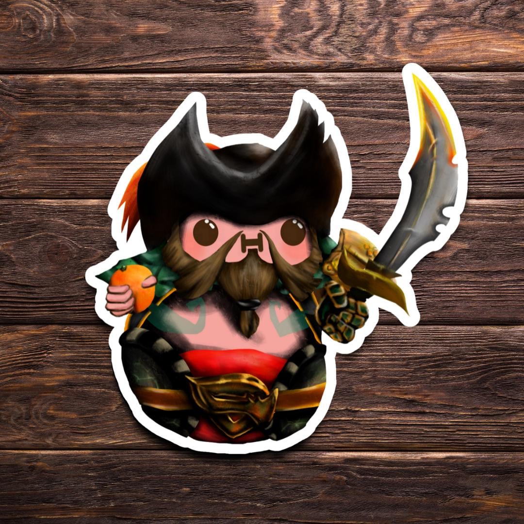 Gangplank Kawaii Potato Sticker League of Legends Cute Lolgamer Art Fun ...