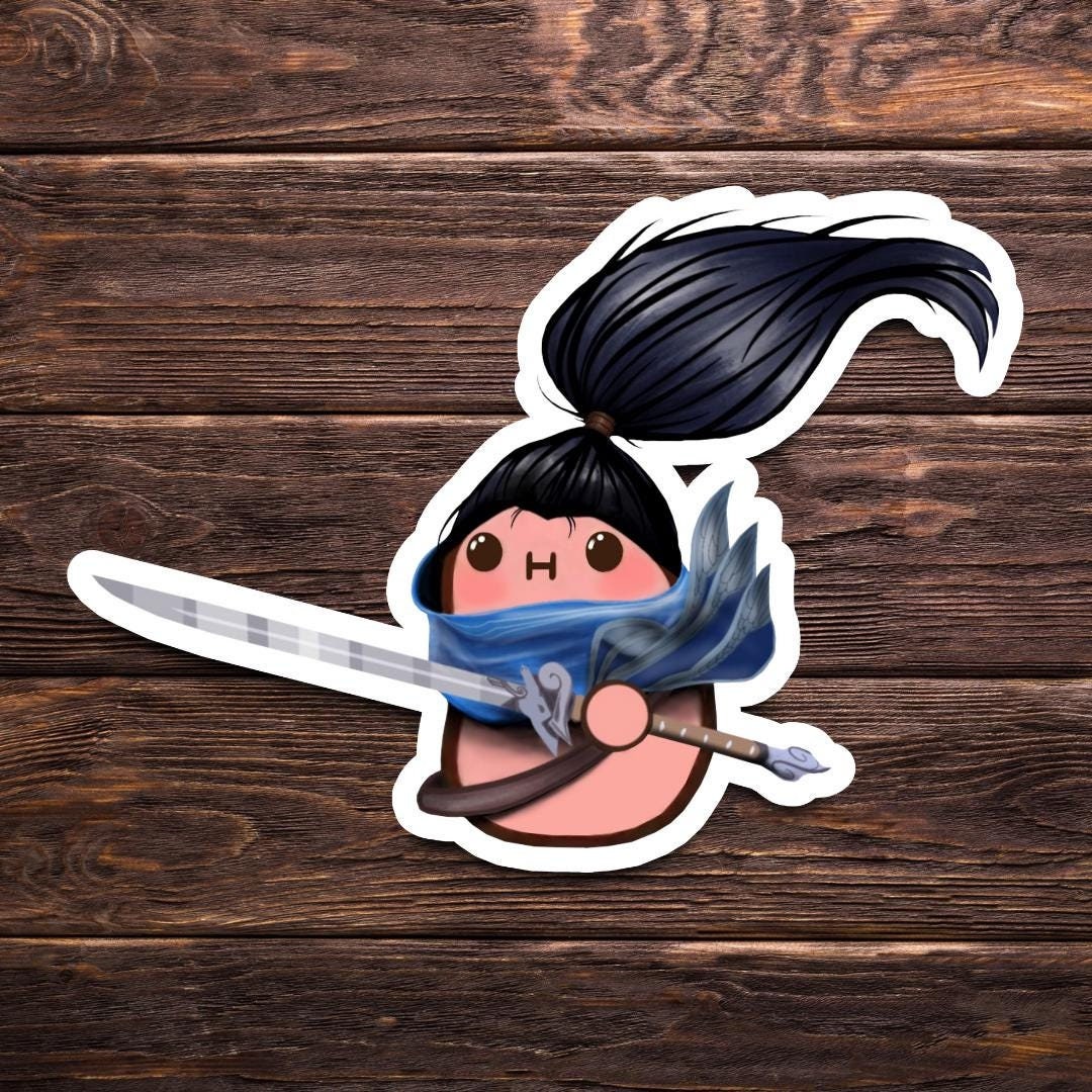 Yasuo Kawaii Potato Sticker League of Legends Cute Gamer Art Fun ...