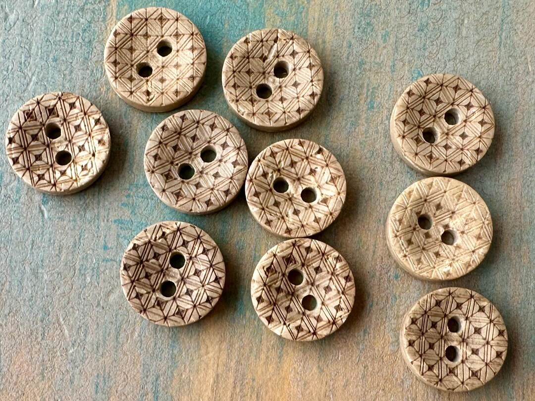 Coconut Checkers Buttons 11.5mm Patterned 2 Eye Fastener Cardigan ...