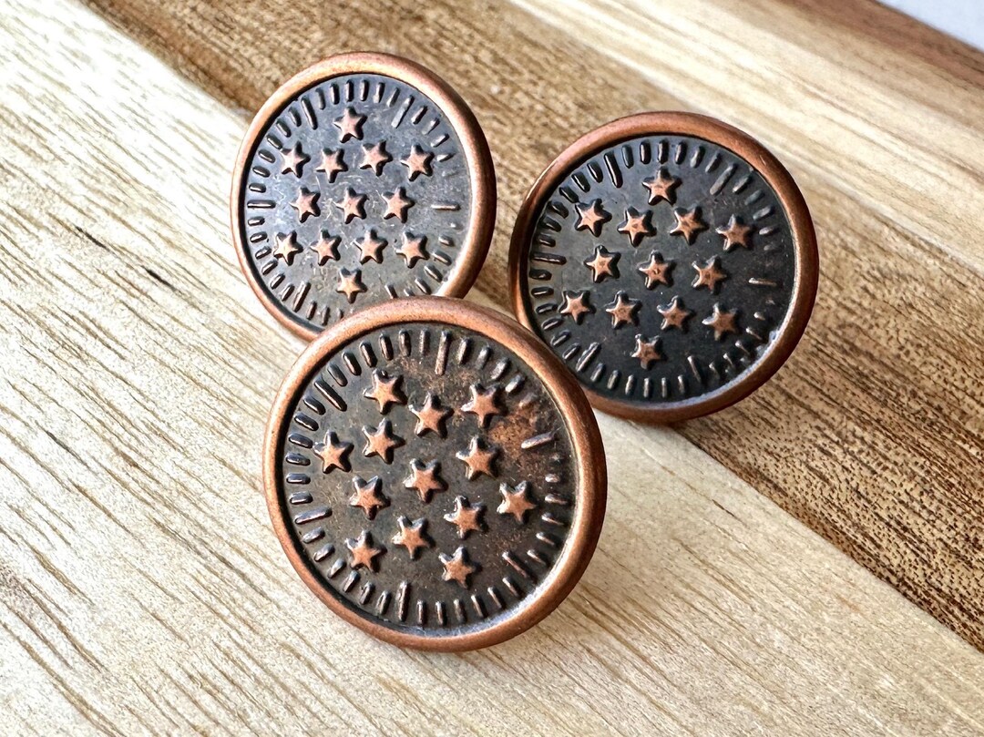 Stars Premium Metal Rivet Button Aged Copper 15mm Stars Sky Metal Fancy ...