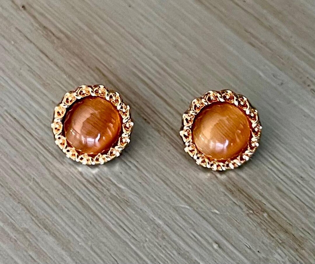 Tigers Eye Gem Shank Button 11mm Metal Shank Brown Cabochon Fancy Coat ...