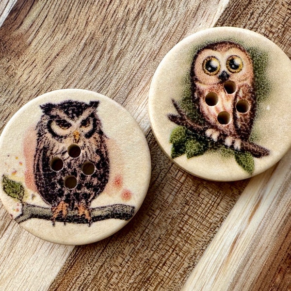 Painted Wood Buttons - Etsy