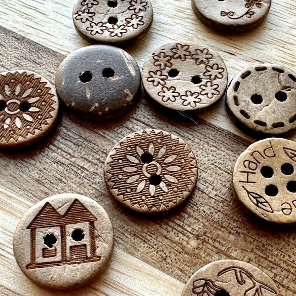 Coconut Shell Button - Etsy