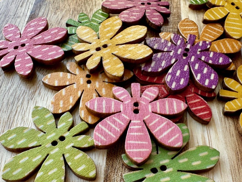 Assorted Leaf Buddy Shape Wood Buttons 27x30mm Random Wooden Craft ...