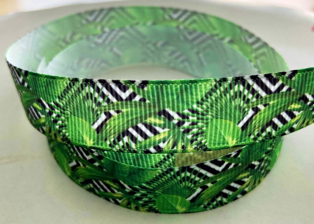 Cinta de grosgrain con palmas de cebra, 16mm, diseño de Chevron en ...