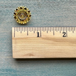 Gold Dahlia Shank Metal Buttons 2 or 6 Piece 17mm Metal Floral Buttons ...