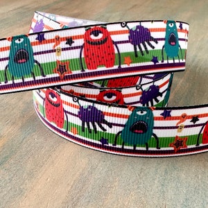 Monsters Grosgrain Ribbon 15mm 22mm Halloween Creature Scary Ribbon ...