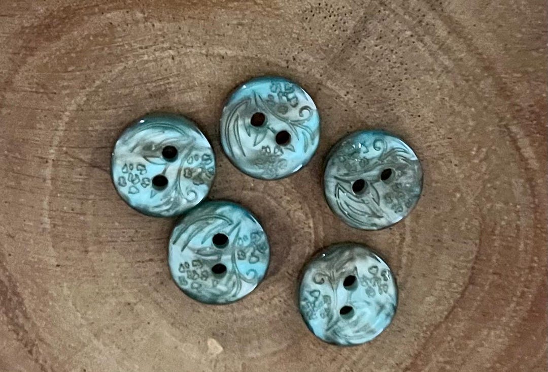 Sea Spell Blue Ocean Color Resin Buttons 11mm Suit 2 Eye Fastener for ...