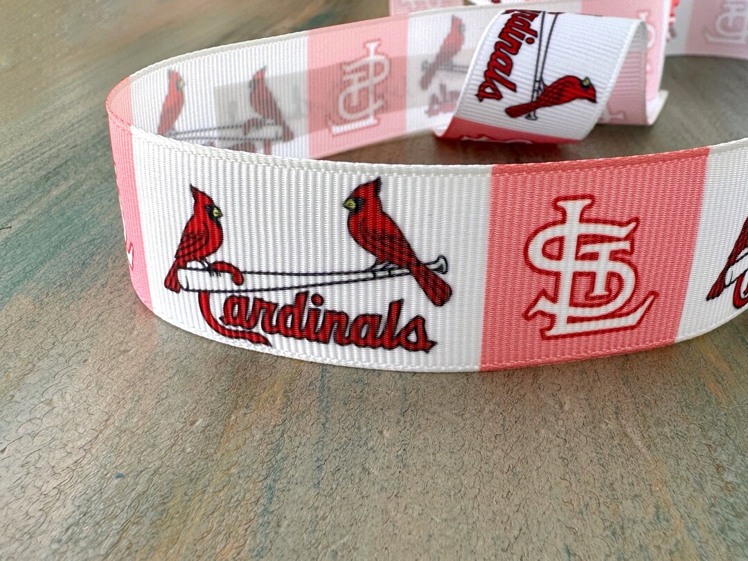 Birds of STL Grosgrain Ribbon 16mm 25mm White and Pink Cardinal Ribbon ...