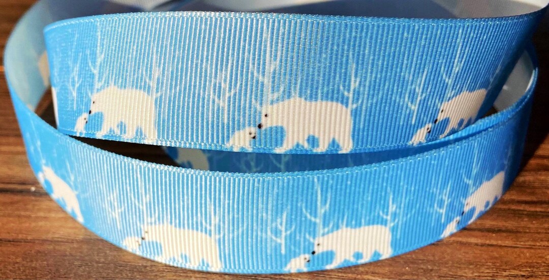 Polar Bear Grosgrain Ribbon 10mm 16mm 25mm Whimsical Winter - Etsy