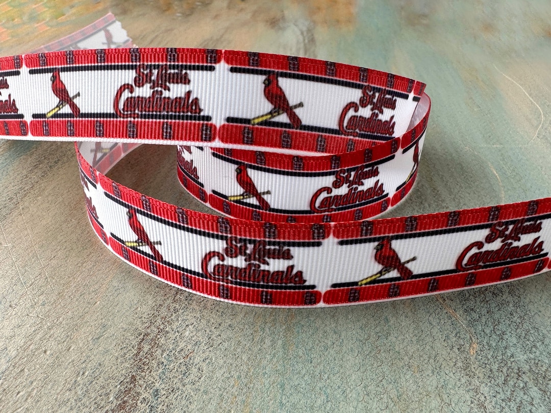 Cards Grosgrain Ribbon 22mm Red Baseball Cardinal Bird White Red ...