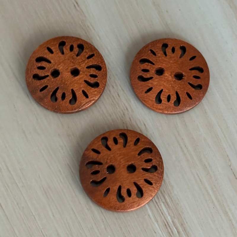 Large Boho Wooden Buttons - Etsy