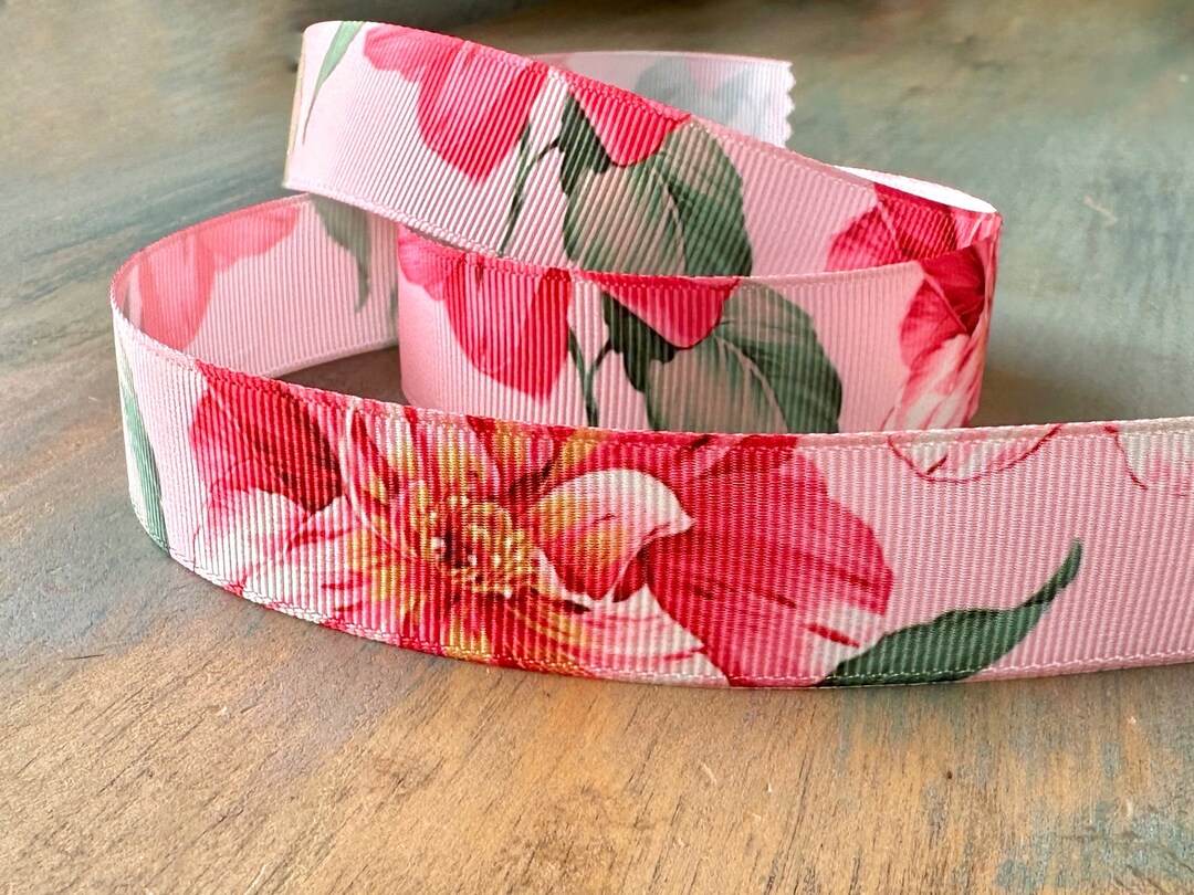 Pretty Pink Lily Grosgrain Ribbon 16mm Romantic Pink Ribbon Rose Ribbon ...