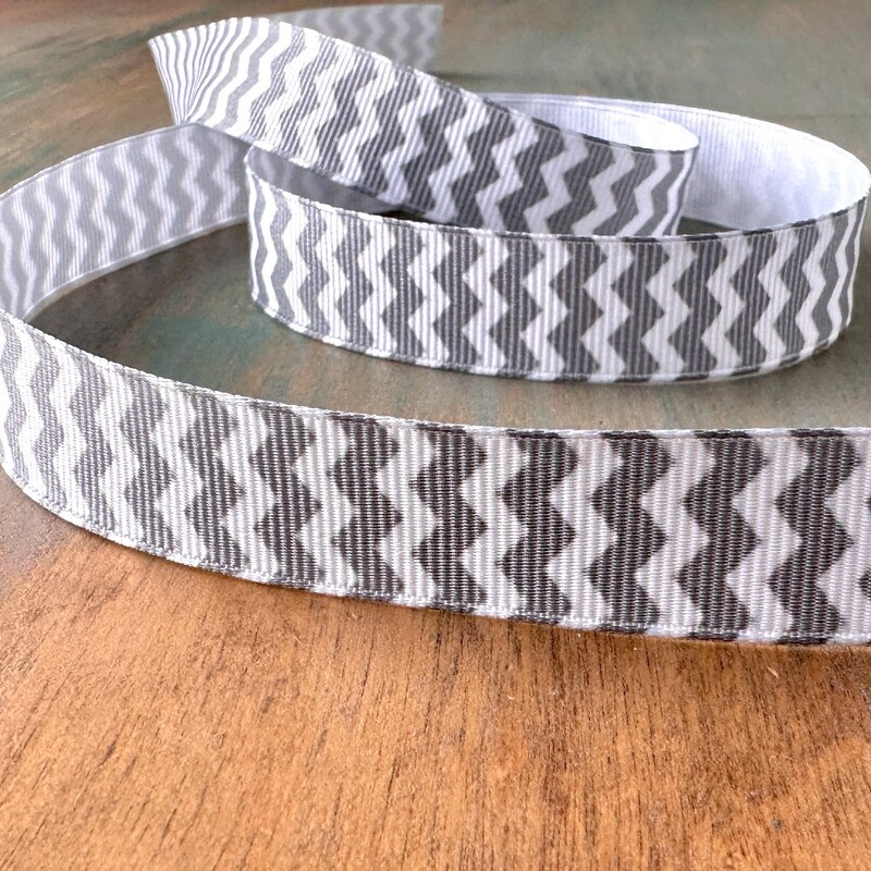 Gray Chevron Ribbon - Etsy