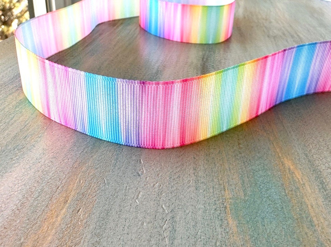 Rainbow Spectrum Grosgrain Ribbon 25mm Rainbow Design Striped Ribbon ...