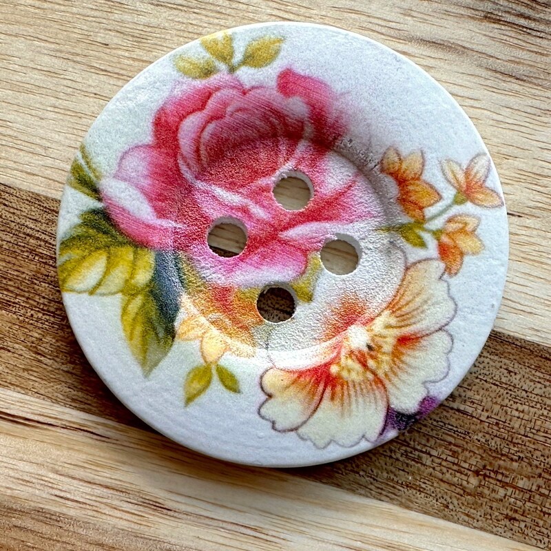 Large Floral Buttons - Etsy