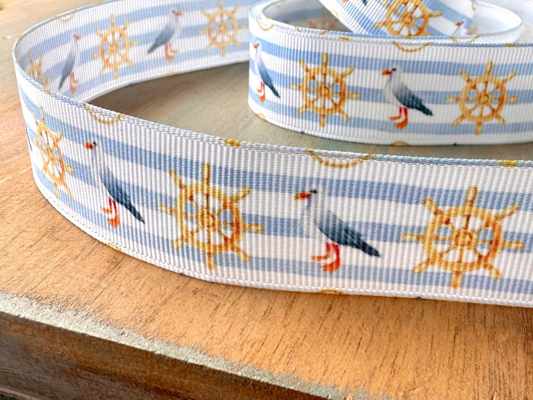 Seagulls Grosgrain Ribbon 25mm Sea Bird Ocean Theme Party Decor Sailing ...