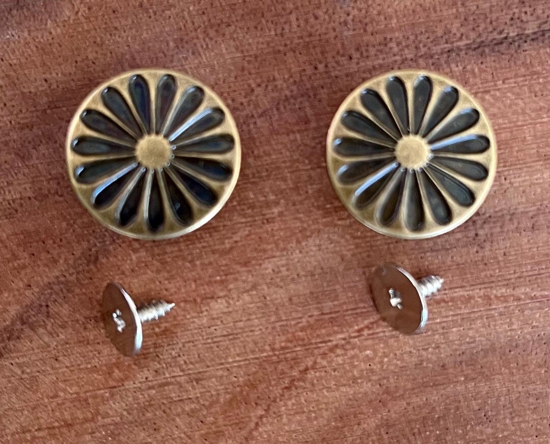 Bronze Aster Floral Metal Rivet Button Aged Gold 17mm Garden Metal ...