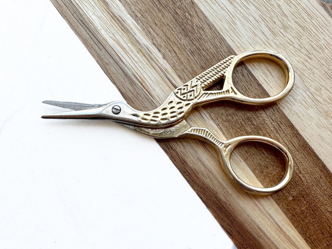 Gold Crane Scissors 3.5 Inch Stainless Steel Thread Snippers Gift for ...