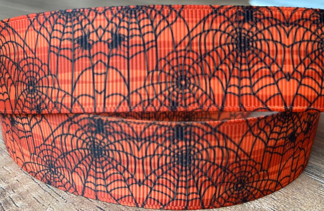 Spider Webs Grosgrain Ribbon 16mm 25mm Orange Spider Ribbon - Etsy