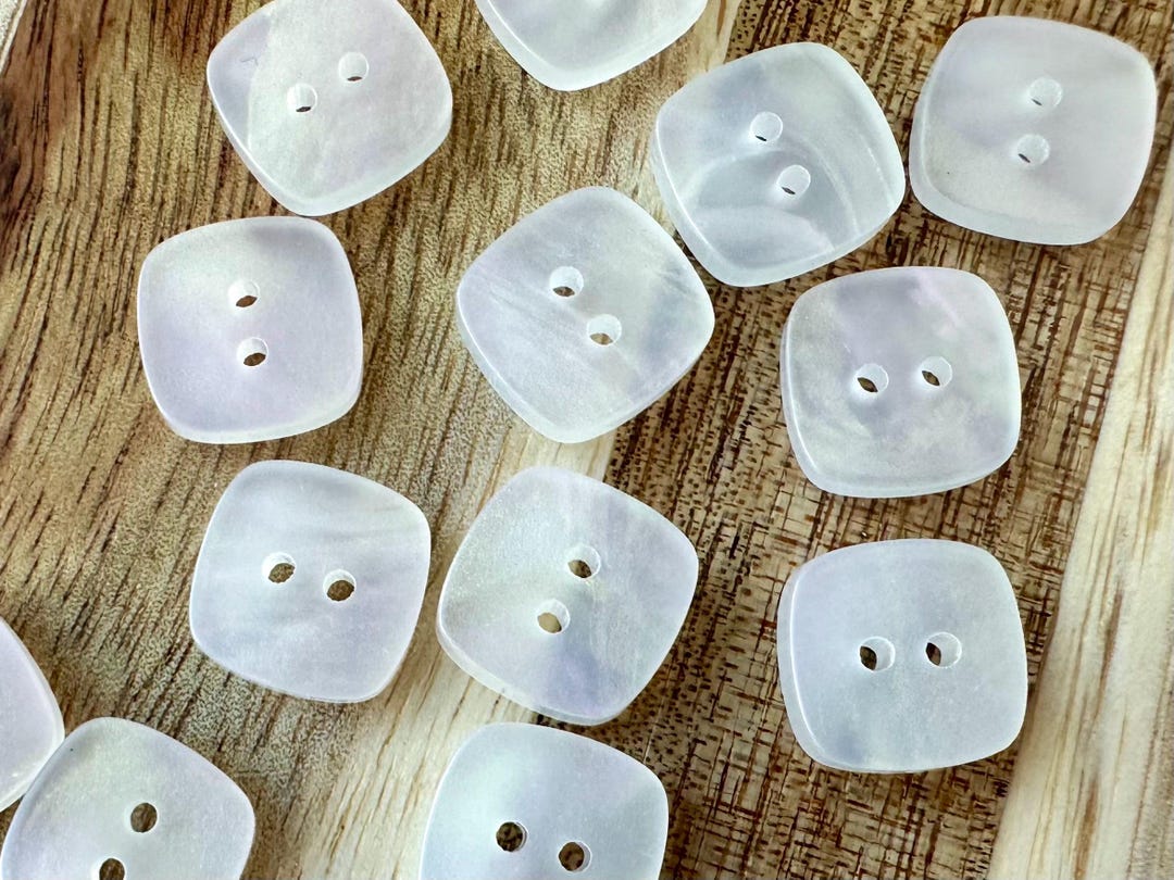 White Square Resin Buttons 11mm Linen Suit 2 Eye Fastener Doll Clothes ...