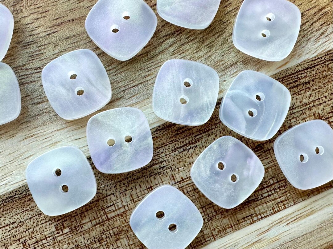 White Square Resin Buttons 11mm Linen Suit 2 Eye Fastener Doll Clothes ...