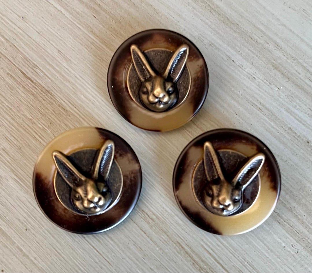 Ancient Rabbit 25mm Shank Button Premium Button Coat Craft Intricate ...