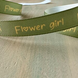 Flower Girl Grosgrain Ribbon 16mm Sage Green Ribbon Gift Wrap Bouquet ...