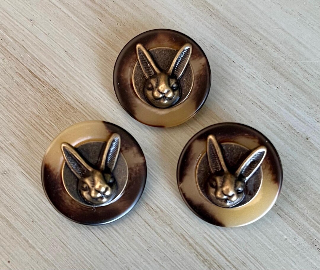 Ancient Rabbit 25mm Shank Button Premium Button Coat Craft Intricate ...