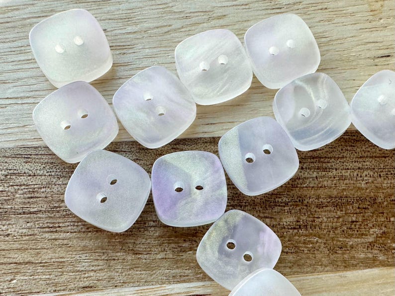 White Square Resin Buttons 11mm Linen Suit 2 Eye Fastener Doll Clothes ...