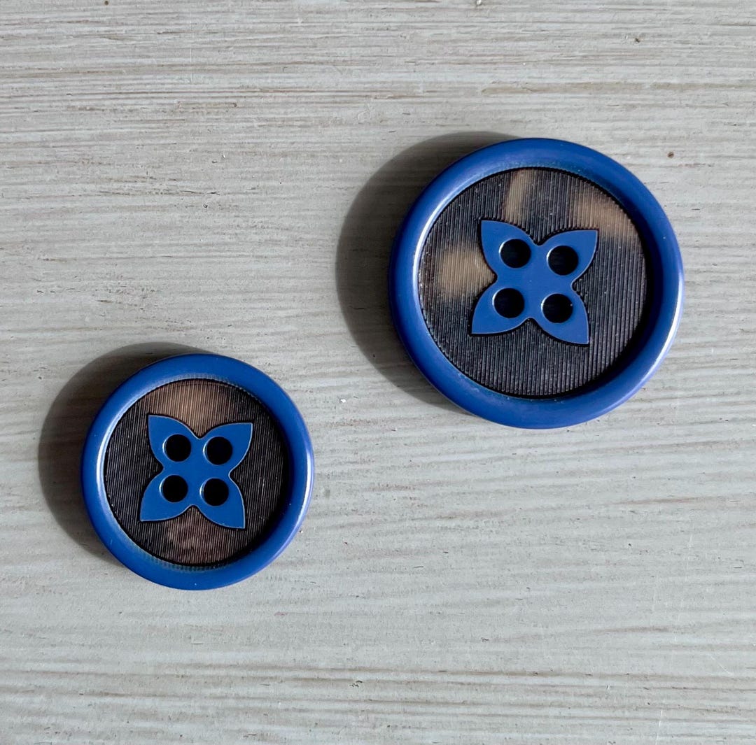 Blue Star Round Buttons 20mm 25mm Dark Blue Resin Star Buttons 4 Eye ...