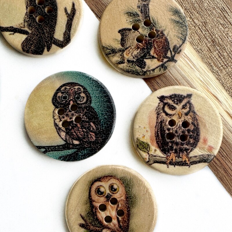 Painted Wood Buttons - Etsy