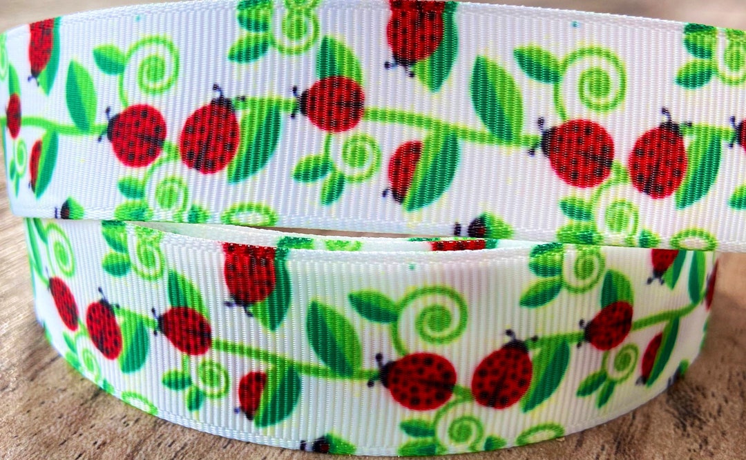 Ladybugs N Ivy Grosgrain Ribbon 16mm 25mm Red Ladybug Ribbon - Etsy