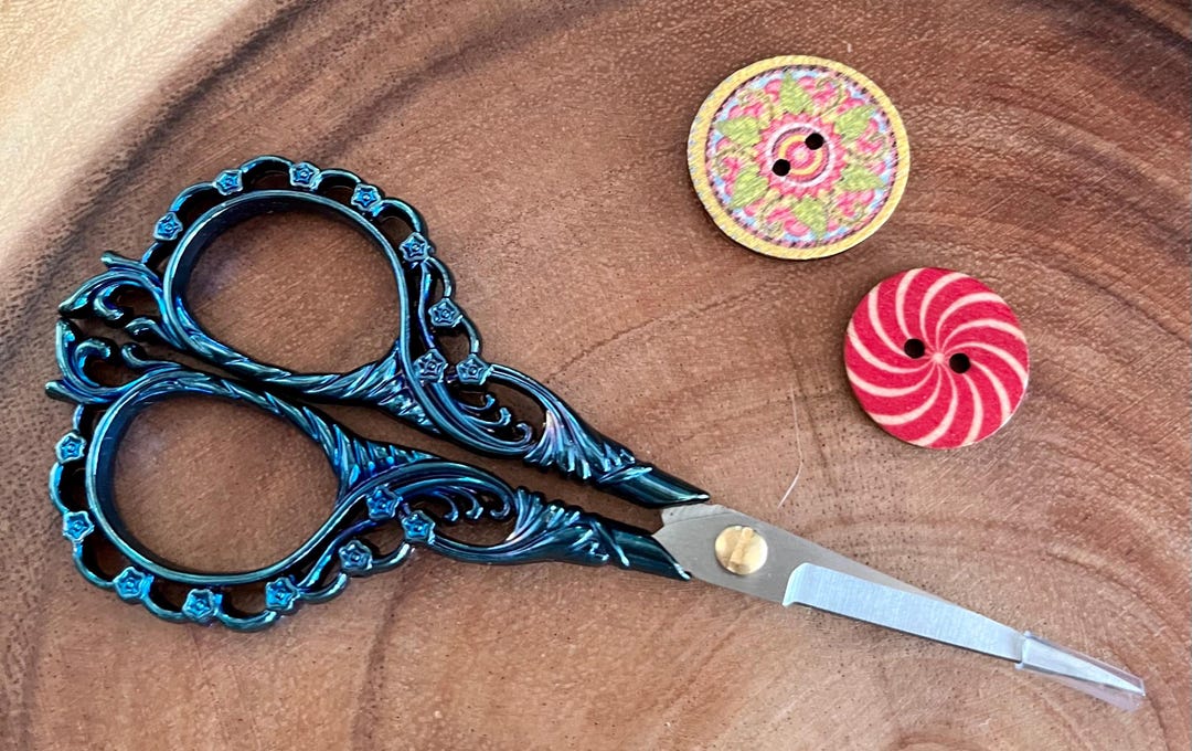 Electric Blue Scissors 5 Inch Stainless Steel Craft Snippers Shears for ...