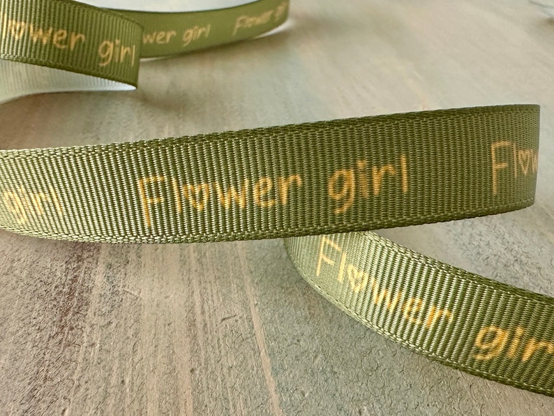 Flower Girl Grosgrain Ribbon 16mm Sage Green Ribbon Gift Wrap Bouquet ...
