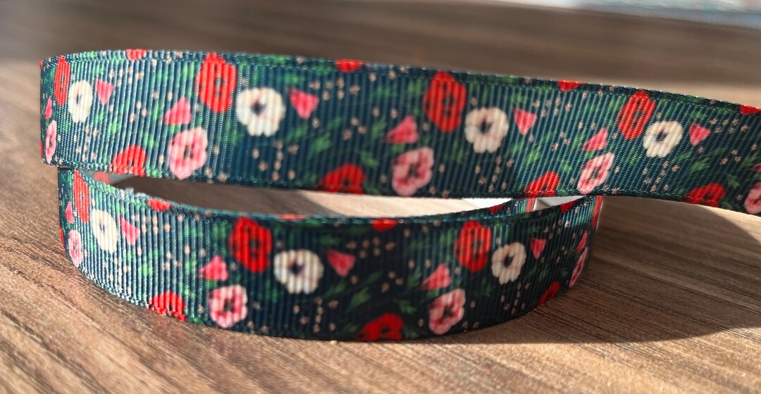 Red Poppy 5/8 W Grosgrain Ribbon 16mm - Etsy
