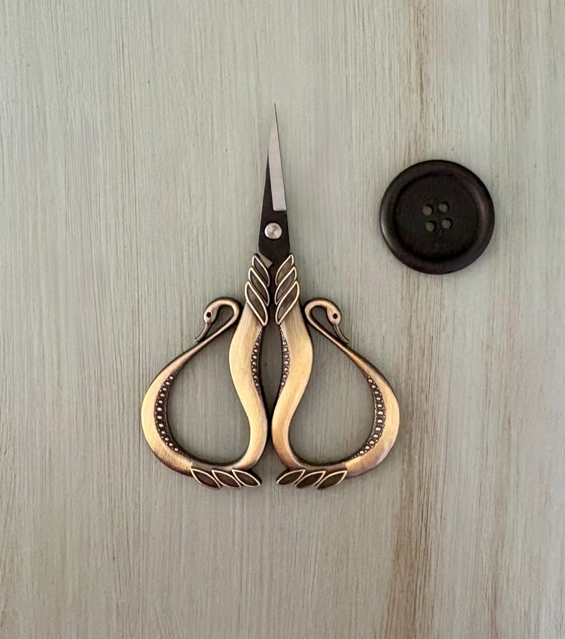 Bronze Swan Scissors 4.1 Inch Stainless Steel Snipper - Etsy