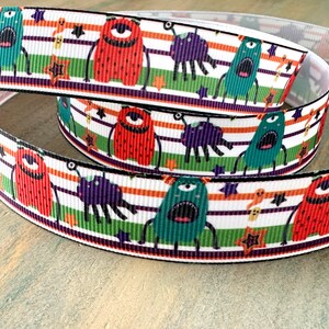 Monsters Grosgrain Ribbon 15mm 22mm Halloween Creature Scary Ribbon ...