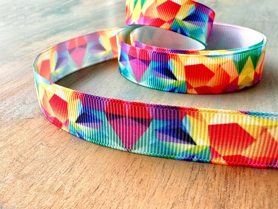 Prism Grosgrain Ribbon 10mm 16mm Yellow Rainbow Ribbon Circus Theme ...