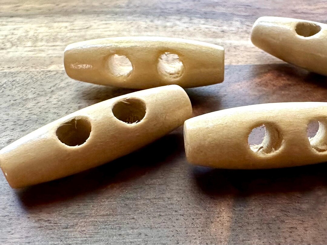 Beige Wood Toggles 30mm Long Wooden Button Minimalist Wooden Cardigan ...
