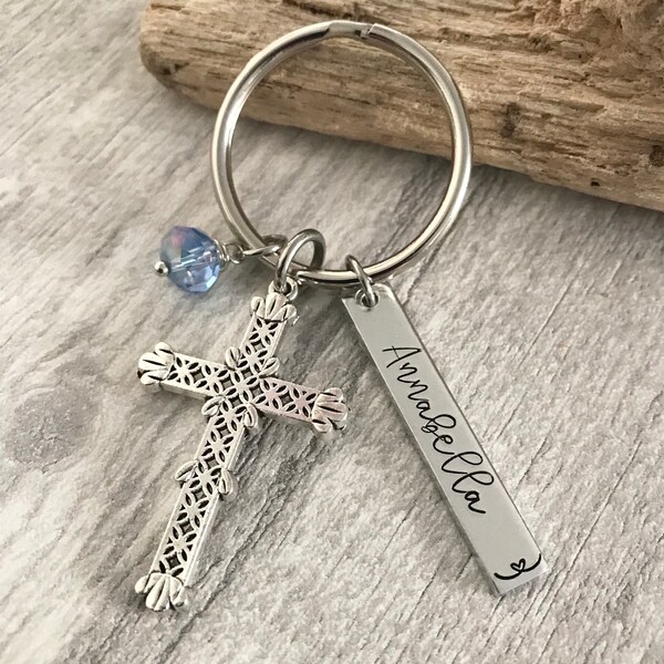 Cross Keychain - Etsy